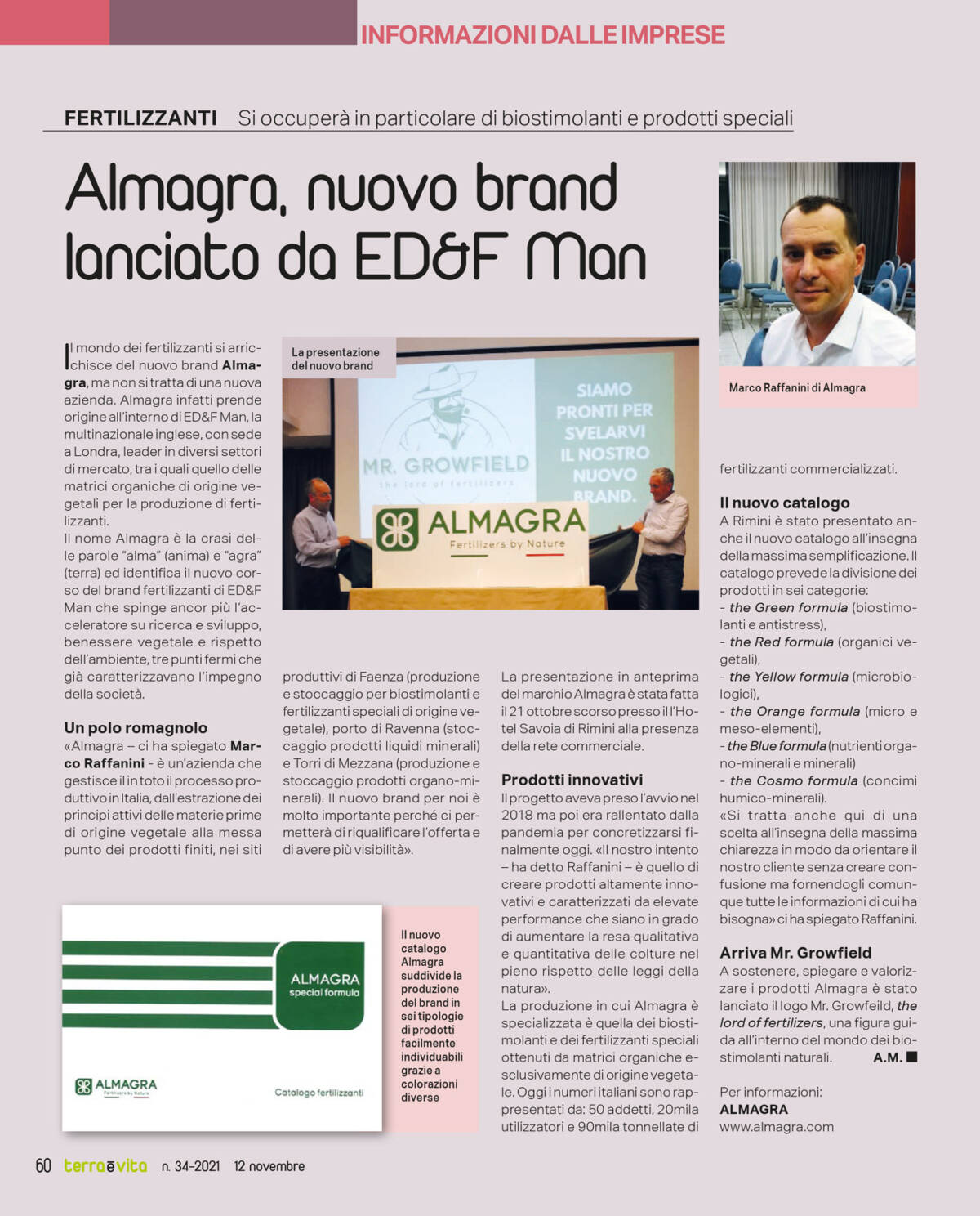 Almagra, nuovo brand lanciato da ED&F MAN / ED&F Man Liquid Products Italia